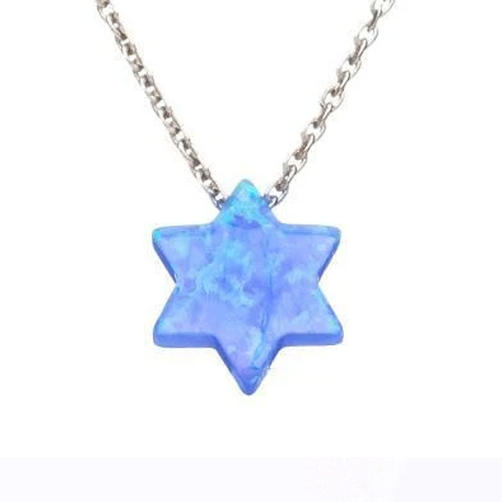 Blue Opal Star of David Necklace – Alef Designs
