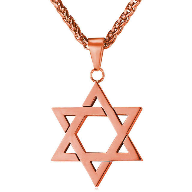 Star of David Necklace Pendant Rose
